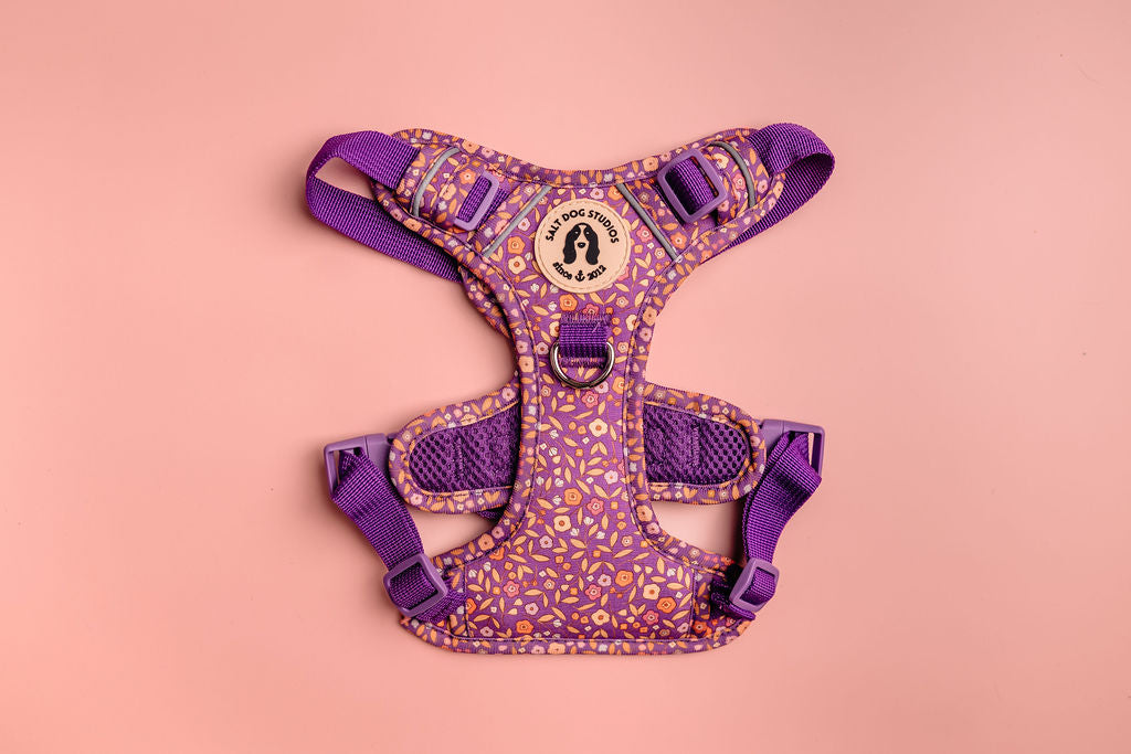 Ditsy Floral Purple Ultra Comfort Dog Harness © – Salt Dog Studios Ltd
