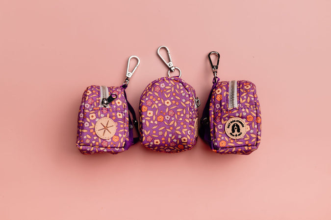 Ditsy Floral Purple Poo Bag Holder © – Salt Dog Studios Ltd